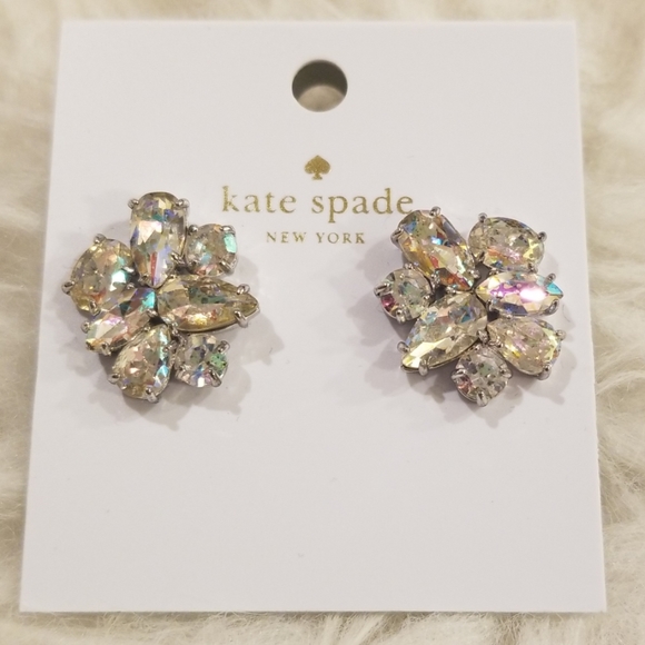 kate spade | Jewelry | Kate Spade Silver Crystal Clutter Stud Earring ...